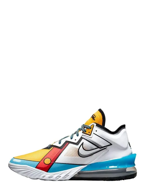 Nike Lebron 18 Low Ep 'stewie' Athletic Sneakers - White/black/baltic Blue