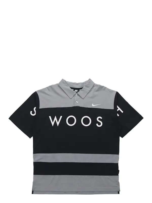 Nike Swoosh" Logo Colorblock Polo Shirt - Black