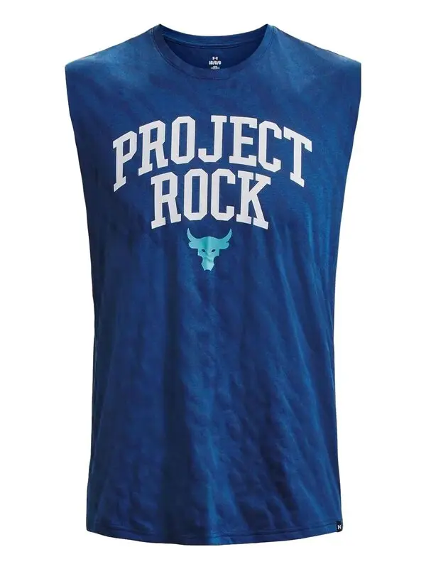 Under Armour Project Rock Sleeveless Tank - Blue/white