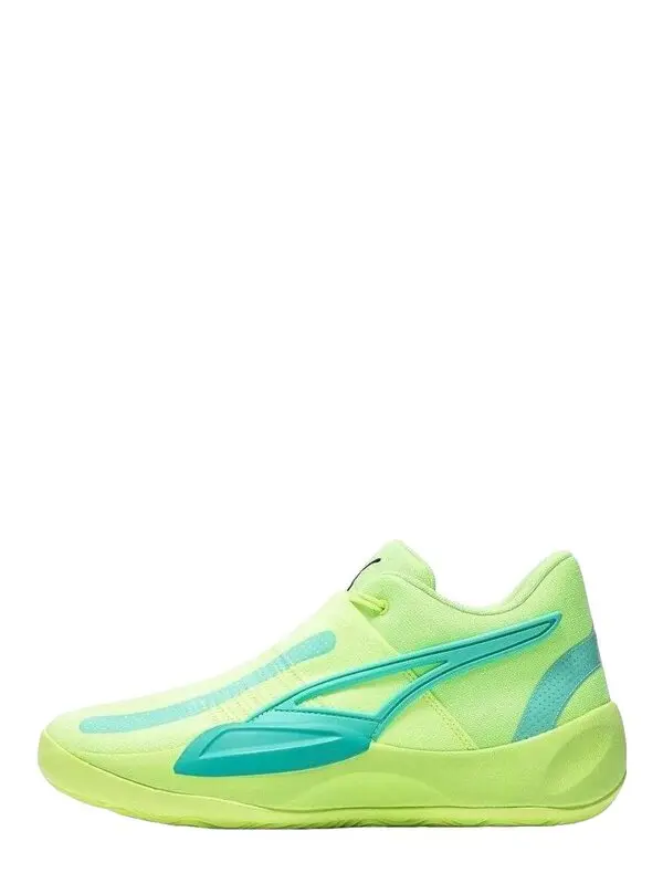 PUMA Rise Nitro Basketball Sneakers - Neon Green/peppermint