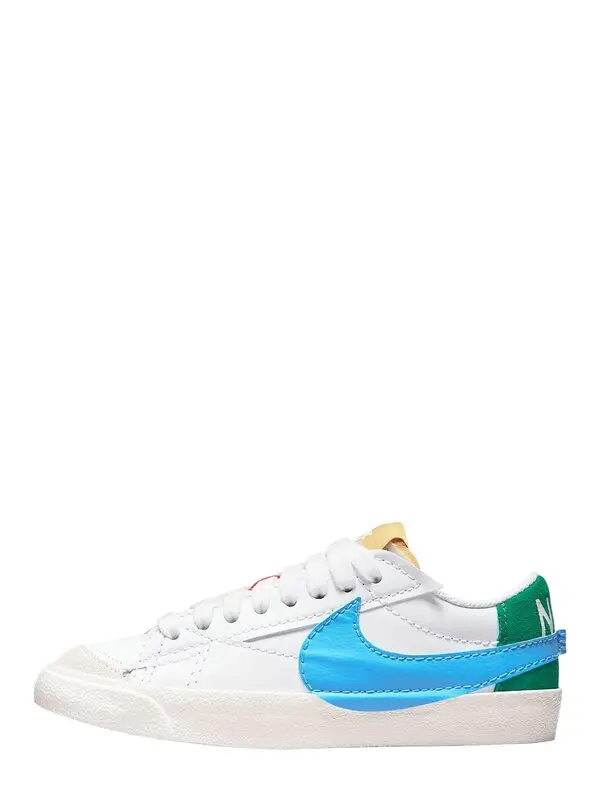 Nike Blazer Low '77 Jumbo "mismatch" Sneakers - White/blue