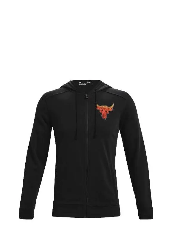 Under Armour Project Rock Alphabet Pattern Printing Zipper - Black