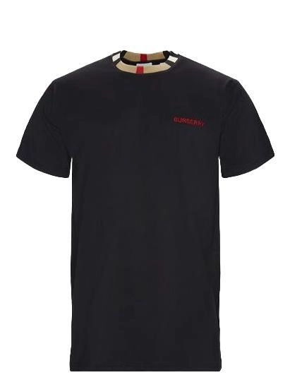 Burberry Detail Collar Short Sleeve - Black