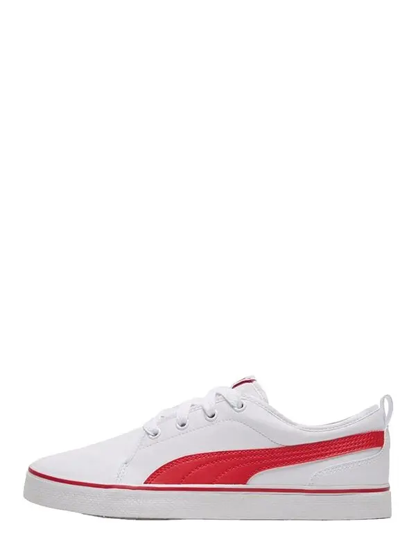 PUMA Street Retro Low Top Casual Skate Shoes - White/red