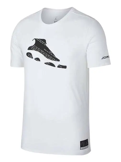Nike Solid Color Pattern Printing Athleisure Casual Sports Short Sleeve White Black T-shirt - Default Colorway