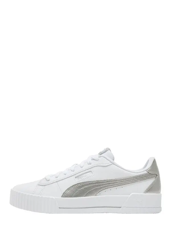 PUMA Carina Crew Metallic Low Top Sneakers - White/grey