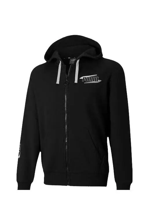 PUMA Rebel Full-zip Hoody Jacket - Black/white