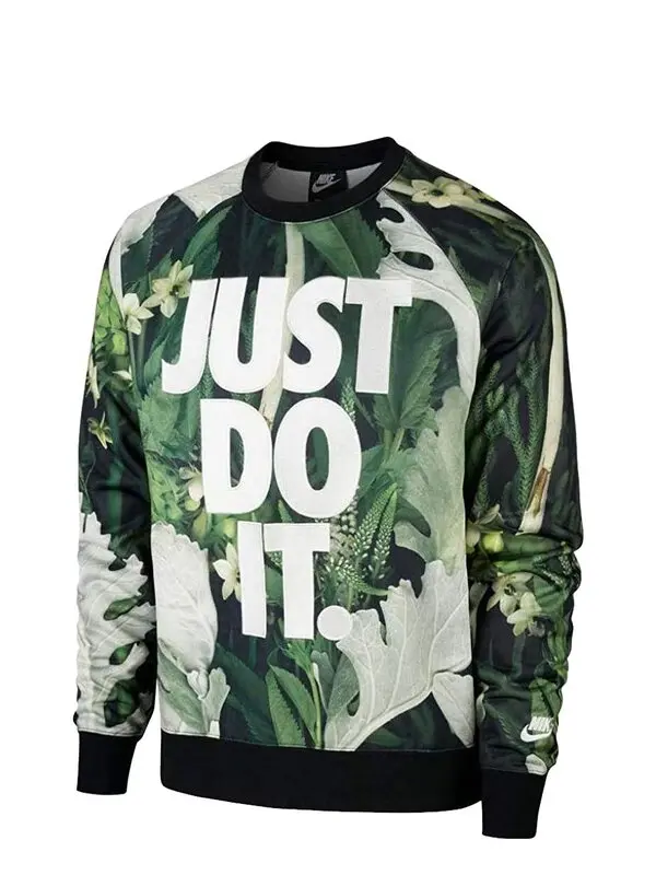 Nike Just Do It Floral Crewneck Sweatshirt - Green/multi-color
