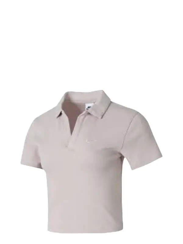 Nike Essential Polo Crop Top - Pink