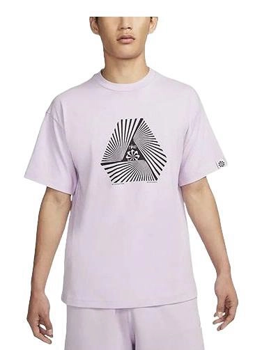 Nike Geometry Alphabet Logo Printing Round Neck Pullover Short Sleeve Asia Edition Purple T-shirt - Multi-color