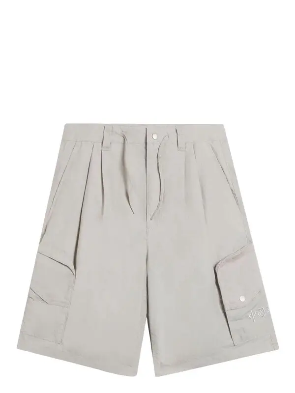 LI-NING Embroidered Logo Cargo Shorts - Grey