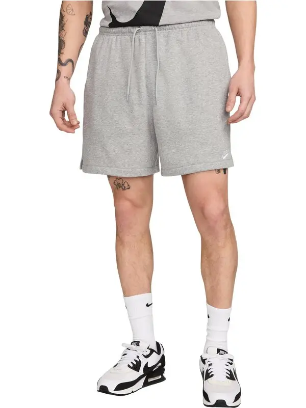 Nike Club French Terry Flow Shorts - Dark Grey Heather/light Smoke Grey/white