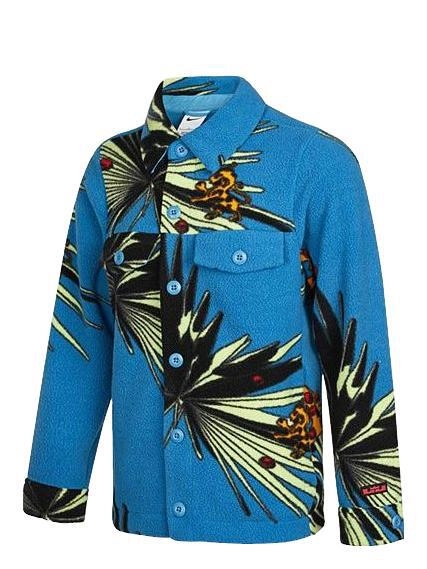 Nike Printed Lambswool Blend Shirt Jacket - Blue