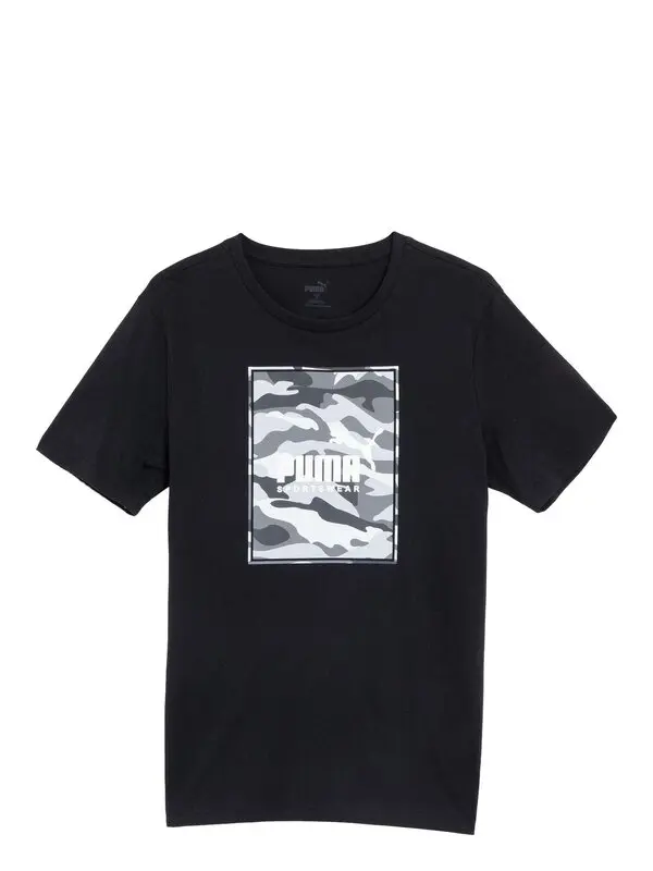 PUMA Box Logo Camo Lifestyle T-shirt - Black