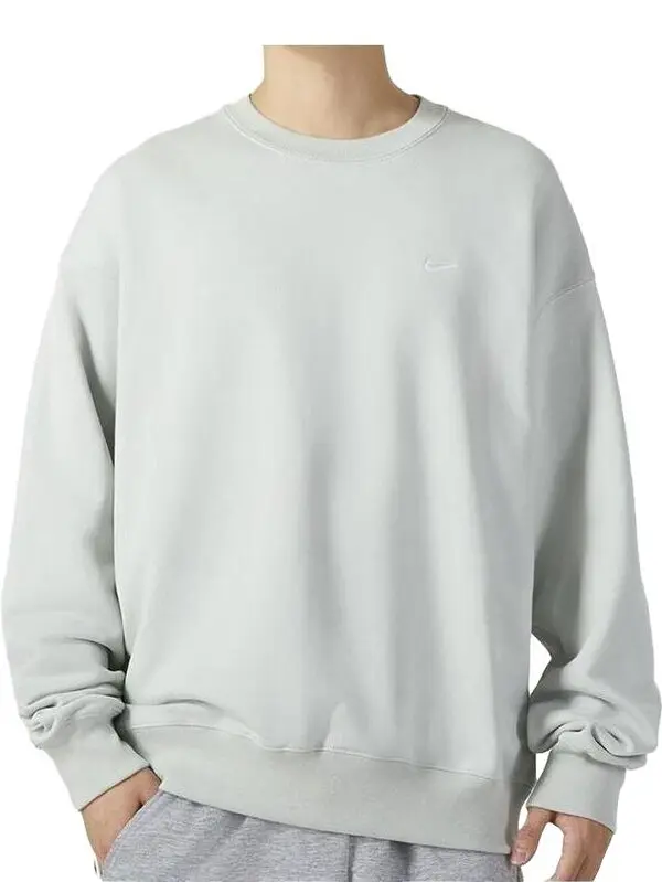 Nike Solo Swoosh Crew Sweatshirt 'light Silver - Light Silver/white
