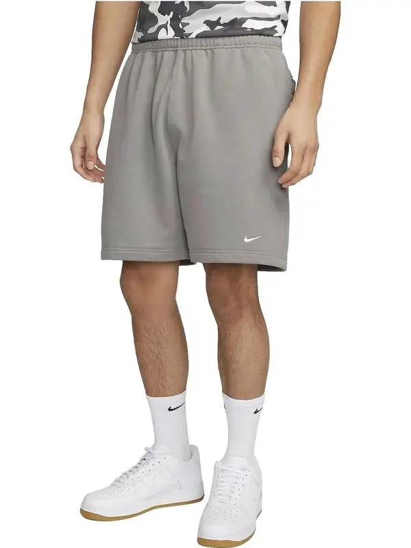 Nike Solo Swoosh French Terry Shorts - Grey