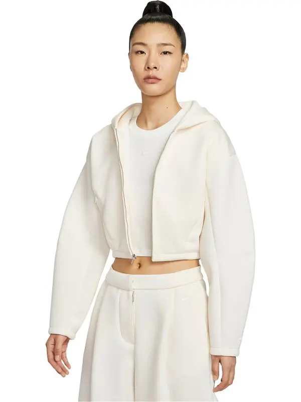 Nike Oversized Zip-up Cropped Jacket - Pale Ivory/sail