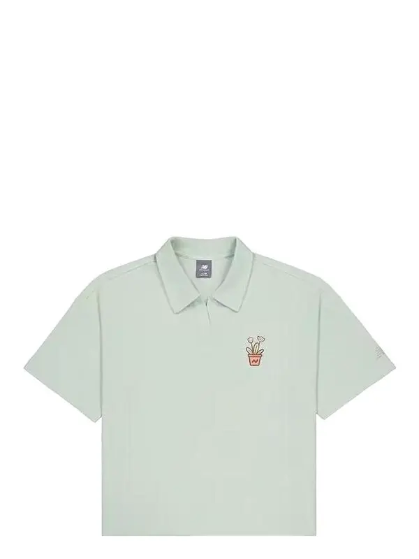 NEW BALANCE Potted Plant Graphic Polo Shirt - Light Blue