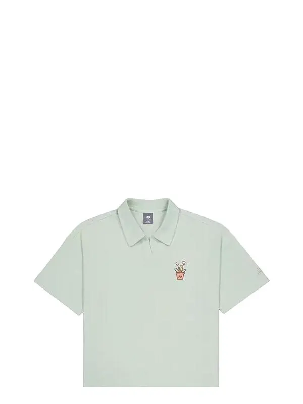 NEW BALANCE Potted Plant Graphic Polo Shirt - Light Blue