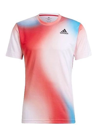 Adidas Contrasting Colors Gradient Logo Printing Round Neck Short Sleeve Multicolor T-shirt - Multi-color