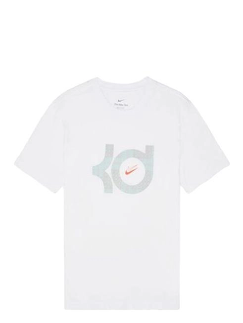 Nike Dri-fit Kd Logo Geometry Pattern Printing Solid Color Short Sleeve White - Multi-color