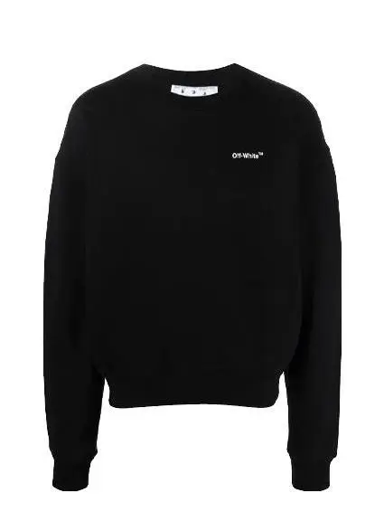 Off-White Round Neck Pullover With Arrow Pattern - Black/white