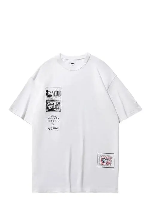 LI-NING X Disney Mickey X Keith Haring Tee 'white Black - White/black
