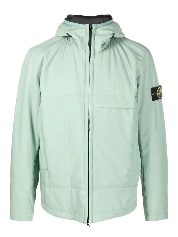 Stone Island Soft-shell Primaloft Hooded Jacket - Sage/green