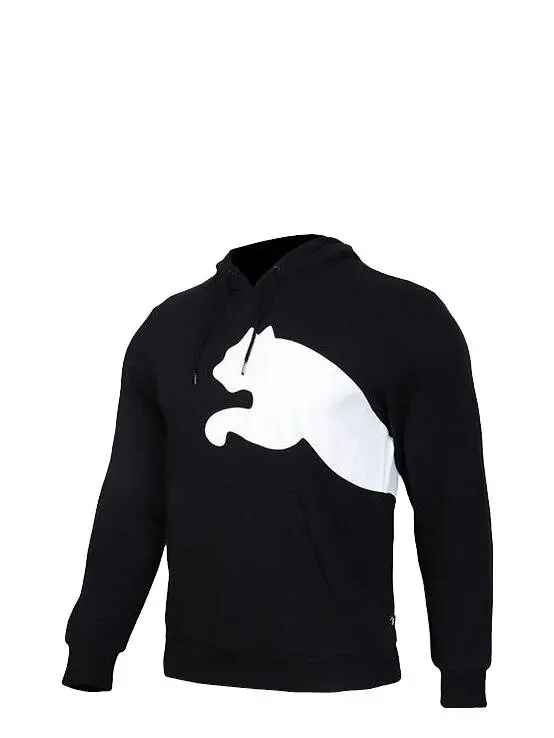 PUMA Logo Knit Fleece Hoodie - Black