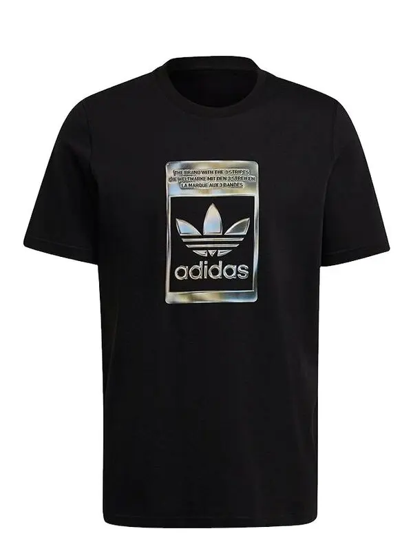 Adidas Originals Camo Infill Tee Logo Sports Short Sleeve /multi-color - Black