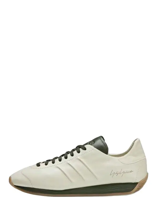 Adidas Y-3 Country "cream Night Cargo" Leather Sneakers - Cream White/cream White/night Cargo