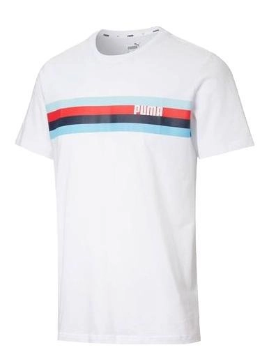 PUMA Stripe Printing Short Sleeve - White