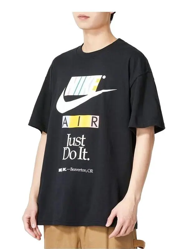 Nike Just Do It T-shirt 'black White - Black/multi-color