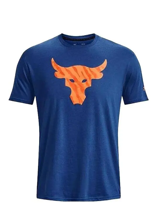 Under Armour Project Rock Brahma Bull Short Sleeve T-shirt 'blue Orange - Blue/orange
