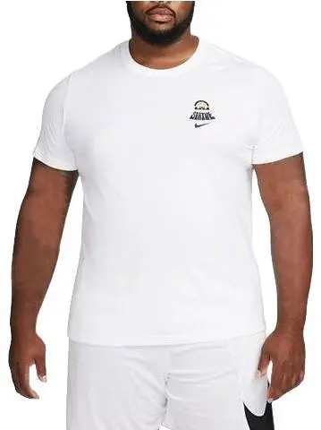 Nike Lebron Dri-fit Back Animal Printing Round Neck Short Sleeve White T-shirt - Default Color