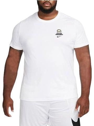 Nike Lebron Dri-fit Back Animal Printing Round Neck Short Sleeve White T-shirt - Default Color
