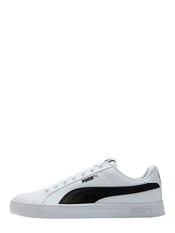 PUMA Smash Vulc Retro Casual Skateboarding Shoes - White/black