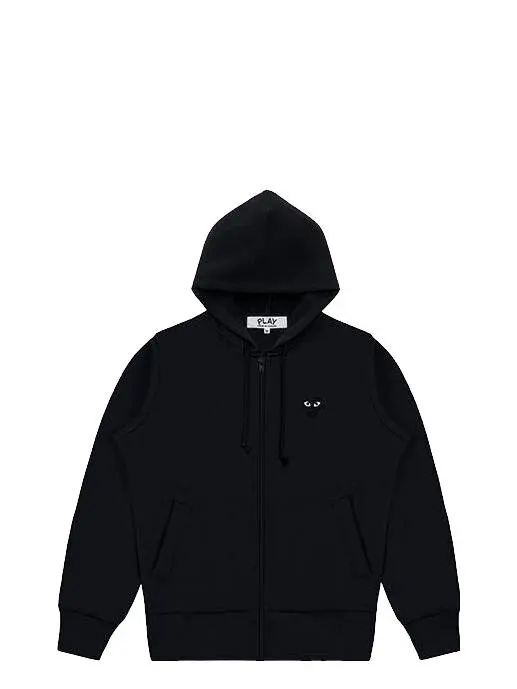 Play Comme Des Garcon Big Heart Zip Hooded Jacket - Black