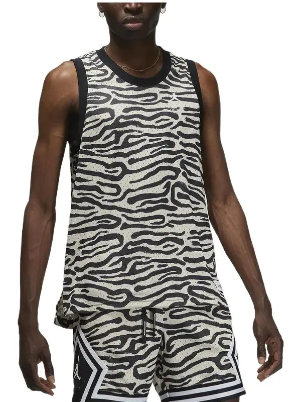 JORDAN Irregular Texture Alphabet Printing Mesh Vest - Multi-color