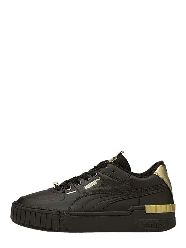 PUMA Cali Sport Metallic Leather Lace-up Sneakers - Black