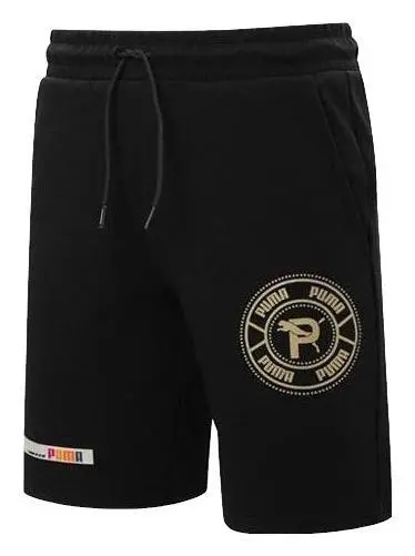 PUMA Mix Badge Shorts Black - Black/gold