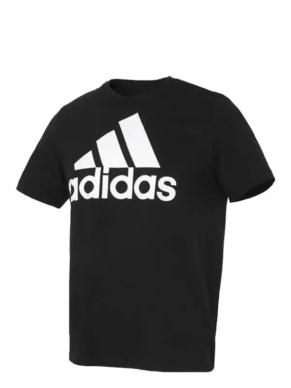 Adidas Printed Big Logo Essentials Tee Short Sleeve - Black
