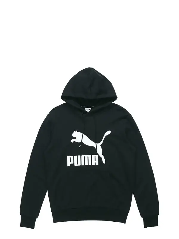 PUMA Classics Printing Drawstring Hoodie - Black