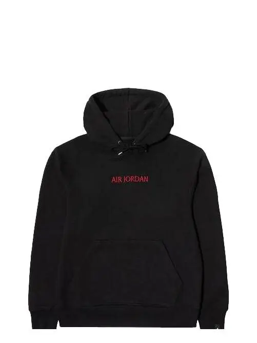 JORDAN Air Logo Embroidered Sports Hoodie - Black