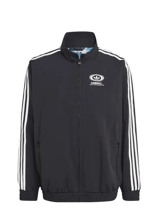 Adidas Track Jacket With Logo And Stripes - Black