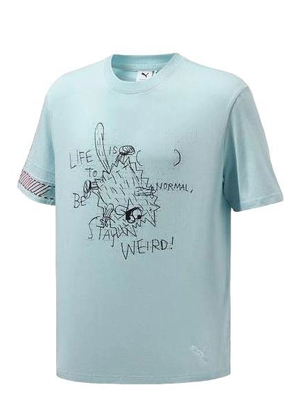PUMA X Michael Lau Graphic Short T-shirt 'blue Black - Blue/black