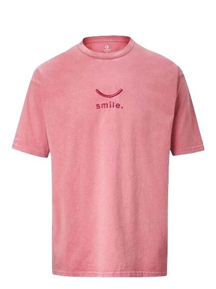 CONVERSE Jack Purcell Embroidered Sports Round Neck Short Sleeve Couple Style - Pink