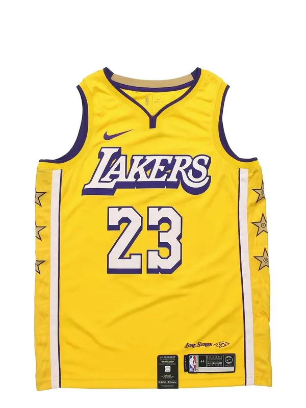 Nike Lakers Lebron James 23 Basketball Jersey - Yellow