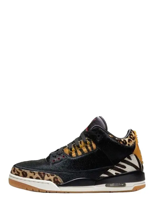 JORDAN Air 3 Retro Se "animal Instinct" High Top Sneakers - Black/multi-color-dark Mocha-rope