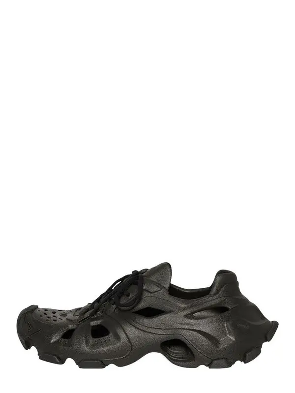 Balenciaga Hd Lace Up Cut Out Sneakers - Black